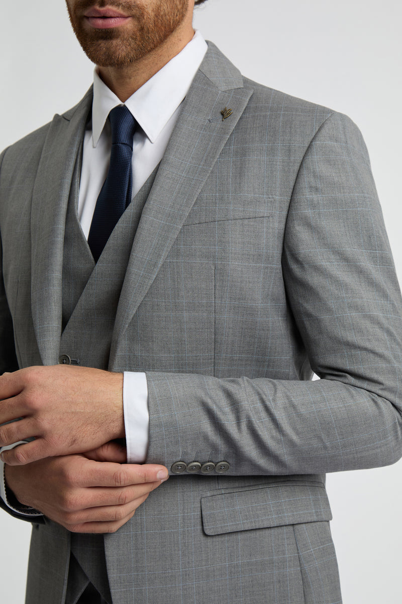 INDUS GREY SOFT CHECK SLIM JKT - GREY | Suits | Ted Baker London ...